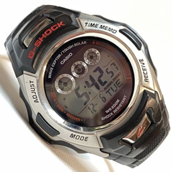 Casio G-Shock Tough Solar Atomic Time Memo Men's Black Silver Watch ...