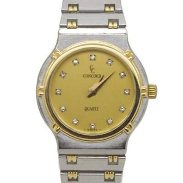 Women's Concord La Costa Diamond Dial 18K Gold Stainless Wristwatch ...