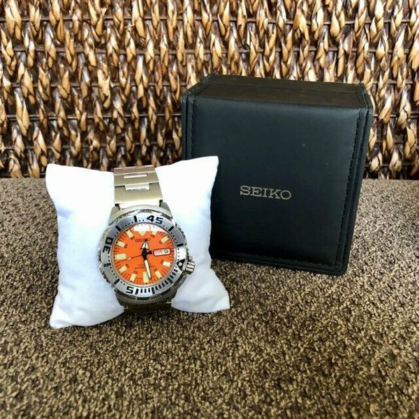 Seiko SKXA45 "Orange Monster" (7S26-0351) 42mm men's automatic watch ...