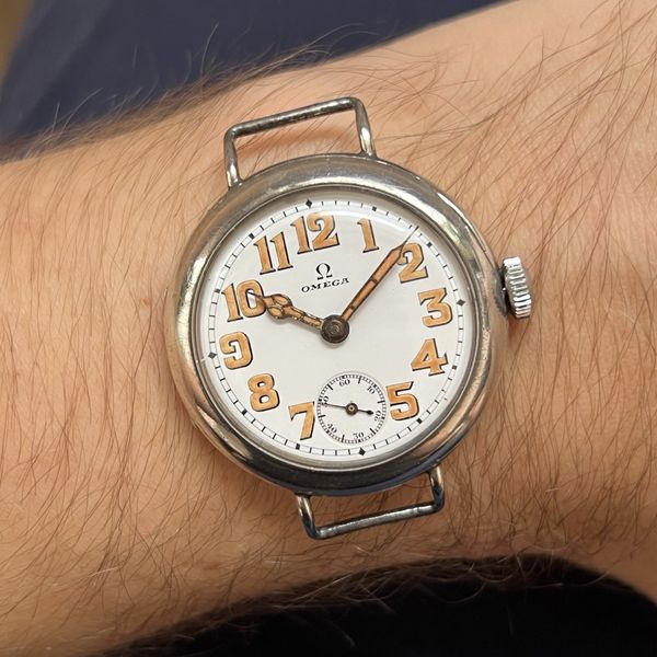 Omega Silver Trench Watch WWI Style Circa 1915 1916 Vintage Men's Watch ...