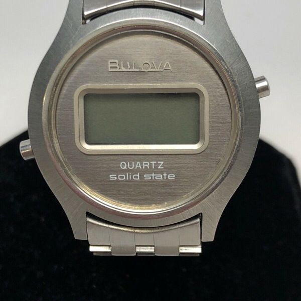 Bulova Quartz Solid State LCD Stainless Steel Men’s Watch N7 Case Code ...