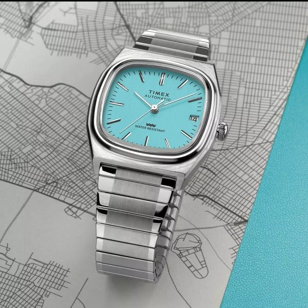 Q Timex 1983 Automatic Reissue Classic Stainless Steel 34mm Watch ...