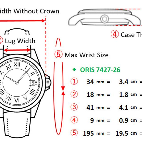 Vintage ã N MINT+ã ORIS 7427-26 34mm White Small Second Hand Winding Men's Watch | WatchCharts ...