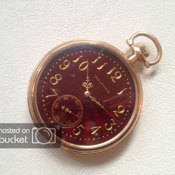 RARE Waltham Pocket Watch Red Translucent Dial With Box! | WatchCharts ...