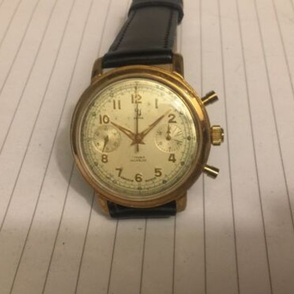 YEMA VINTAGE 17J MANUAL WIND CHRONOGRAPH-GOLD PLATED-VENUS 150-IN F.W.O ...