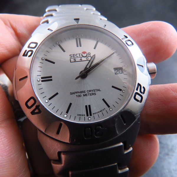 Swiss Movement Sector Sapphire Crystal WR 100M Quartz Men Watch | WatchCharts Marketplace