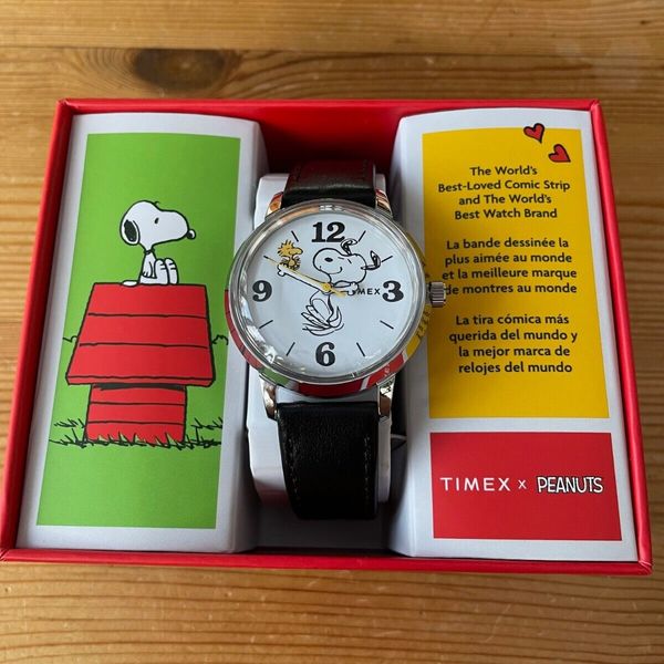 Timex x Snoopy Peanuts Marlin 75th Anniversary Edition 38mm Leather ...