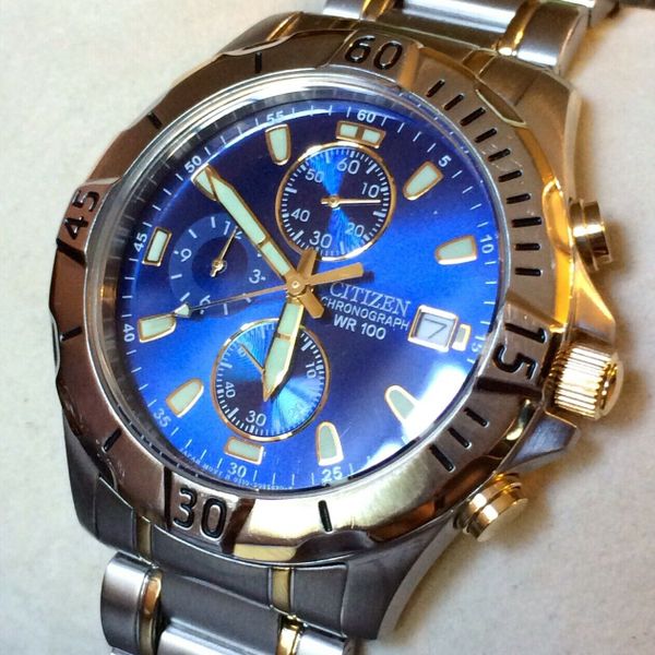CITIZEN Men's Watch Blue Dial Chronograph Date WR 100atm 0510-S055911 ...