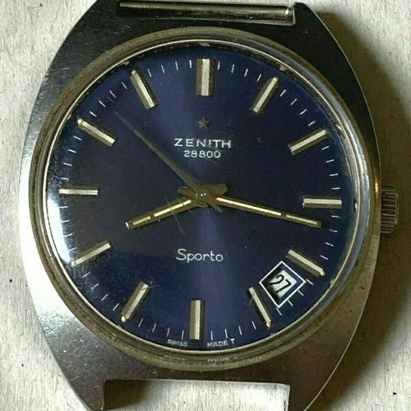 FINE VINTAGE 1970S MEN'S ZENITH SPORTO 28800 STAINLESS MANUAL WATCH ...