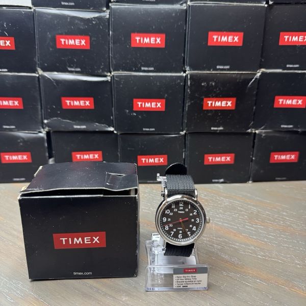Timex T2N6479J Men's Weekender Black Nylon Band Watch T2N647 ...