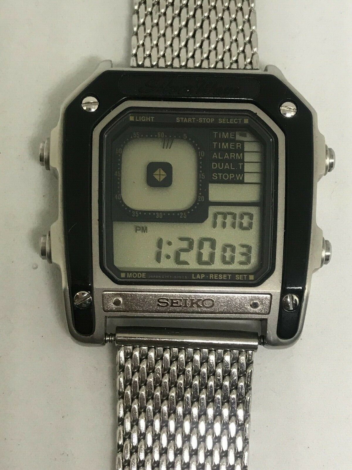 Seiko silver wave watch, vintage quartz, G757-5000, James bond ...