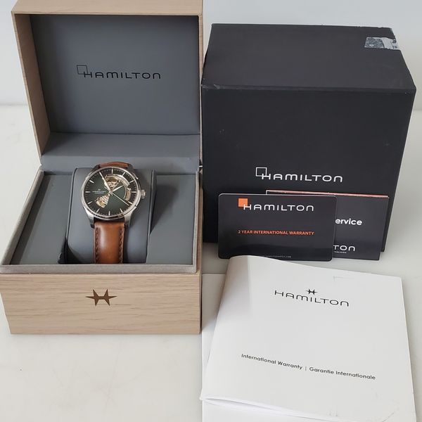 Hamilton Jazzmaster H32675560 Green Dial Automatic Mens Watch Box ...