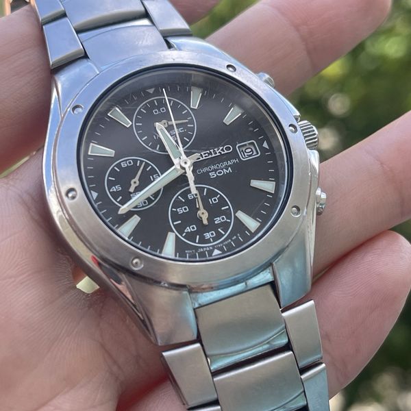 seiko chronograph 50m Water Resistant mens watch | WatchCharts Marketplace