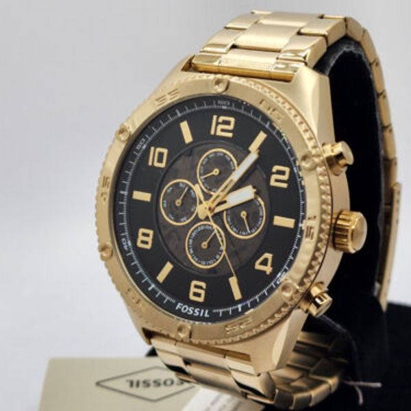 Fossil Men's Watch BQ2667 Brox Automatic Gold-Tone Stainless Steel ...