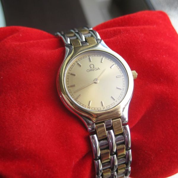 SOLD Omega 18k two-tone ladies' DeVille symbol ref. DA 795.0901 / Boxed ...