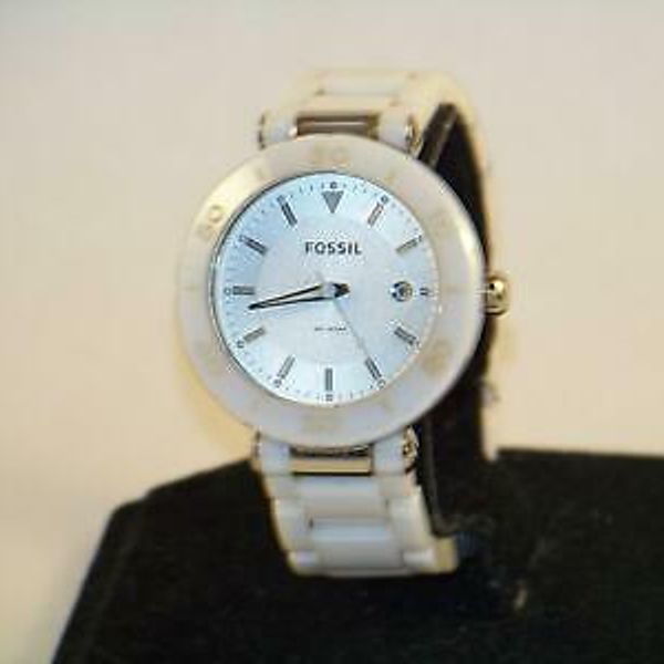 Fossil CE 130 251009 White Ceramic Women's Watch New Battery Works ...