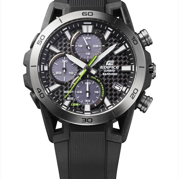 CASIO EDIFICE EFS-S640PB-1AJF Black Carbon Solar Men's Watch New in Box ...