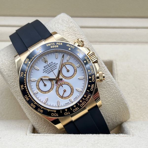 Rolex Cosmograph Daytona 126518LN Yellow Gold Oysterflex White Dial ...