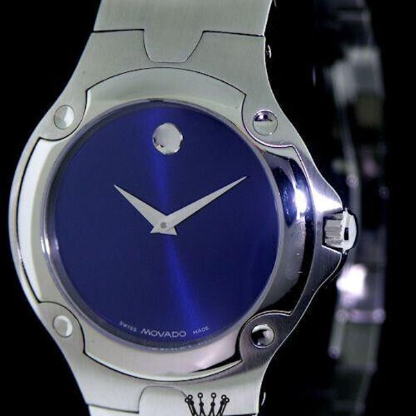 NEW MOVADO SE SPORT EDITION MENS STAINLESS BLUE DIAL WATCH ...