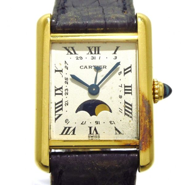 [New] [Used] Cartier Tank Moon Phase Watch K18YG / Moon Phase / Leather ...
