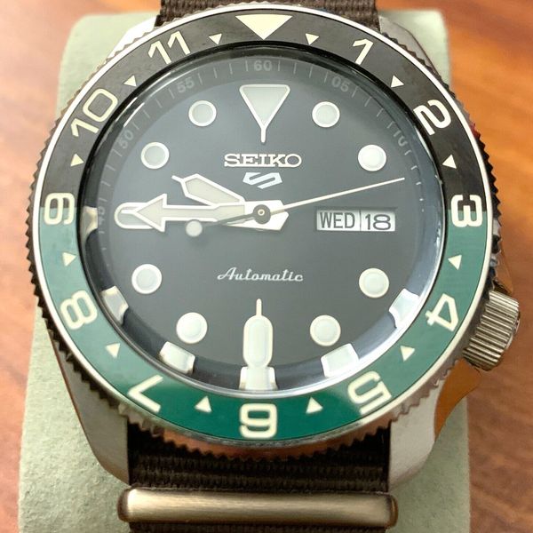Seiko 5 SRPD55 Automatic Black Green Dial Sapphire Crystal Mod Menâ s ...