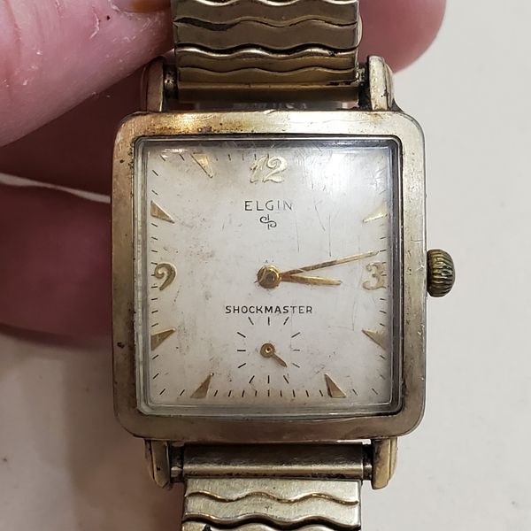 Men's Vintage ELGIN "ShockMaster" Mechanical Gold Watch - Works Great ...