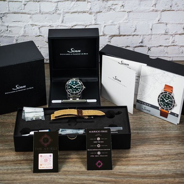 Sinn 104 Pilot Watch Limited Edition Green Dial â BOX & PAPERS â 104 ST ...