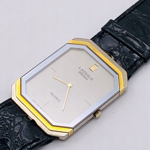 SEIKO LASALLE VINTAGE QUARTZ MENS WRIST WATCH TWO-TONE CASE RUNNING NEW BATTERY | WatchCharts ...