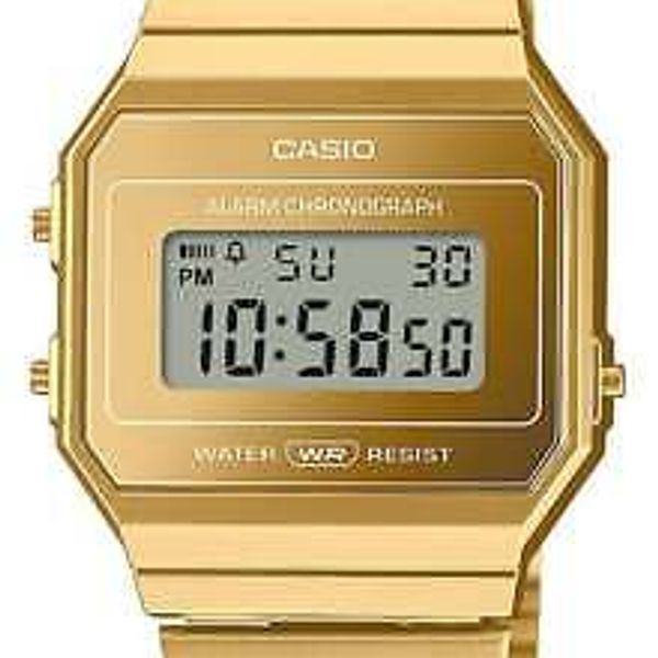 Casio Vintage Digital Alarm Chronograph A700 Series - Gold A700WEVG ...