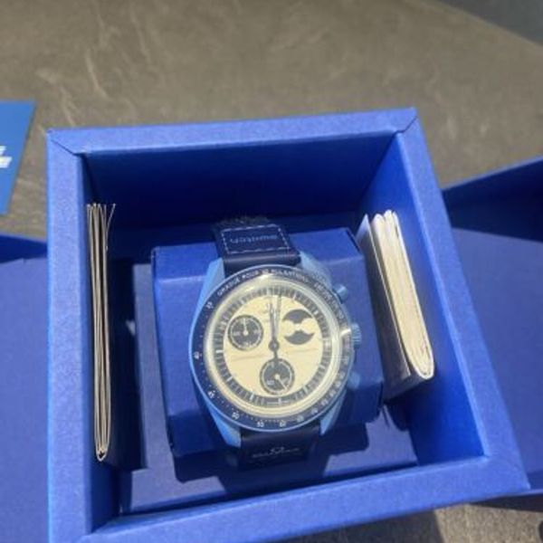 Swatch x Omega Mission To The Super Blue Moon Blue Moonphase | New With ...