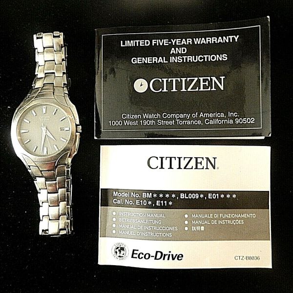 Citizen Men's Eco-Drive Watch Model E111-S022240 38mm Date Indicator ...