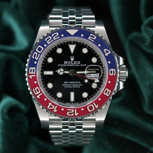 FSOT: Rolex GMT-Master II “Pepsi” Black Blue Red Bezel Steel FULL SET ...