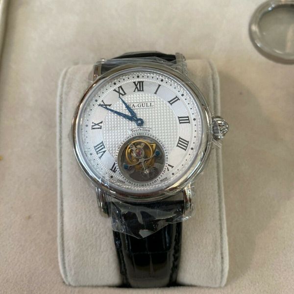 Seagull Tourbillon Mechanical Watch with Alligator Leather band ...