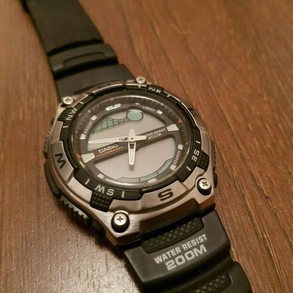 Casio AQW-100 Watch. Tide Graph, Moon Phase, 3 Alarms, Digital ...