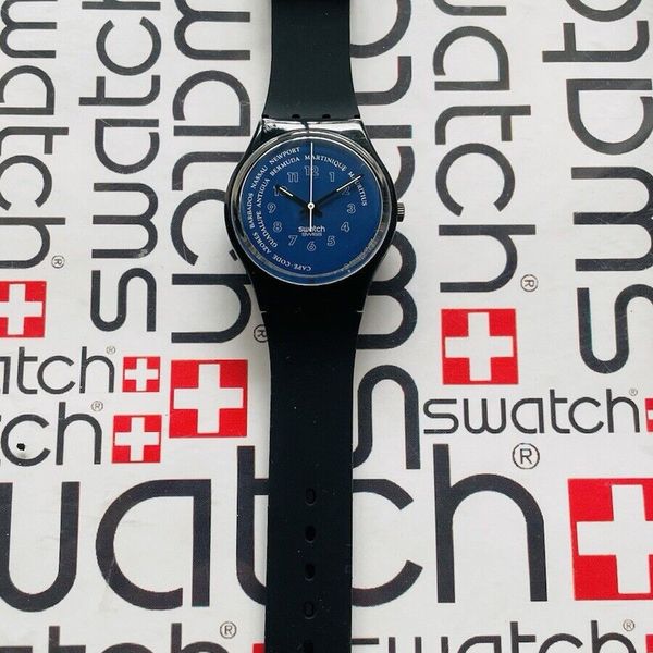 Swatch Tender Too GB131 1990 Standard Gents 34mm Silicone Vintage ...