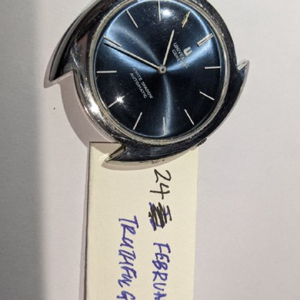 [WTS] Rare Universal Geneve White Shadow Automatic 35mm Blue Dial ...