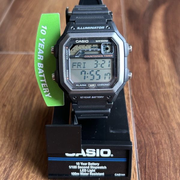 Casio WS1600H-1AV, Chronograph Watch, World TIme, Alarm, 10 Year ...