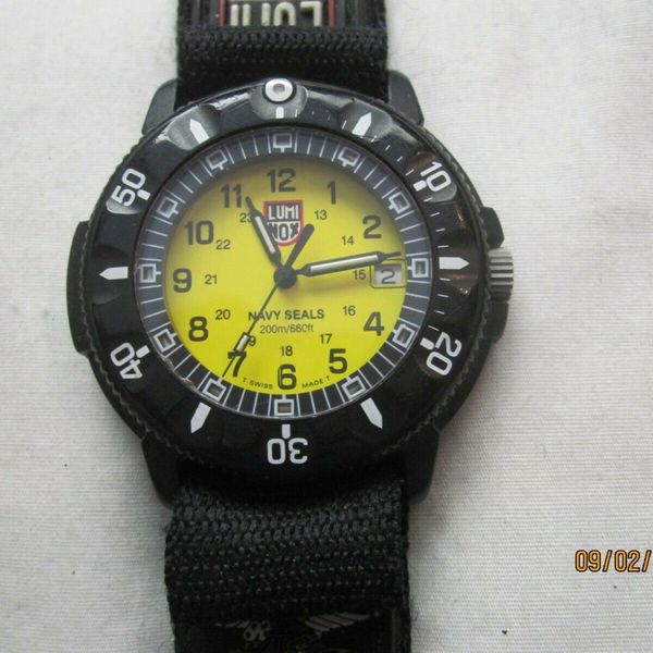 Luminox Navy Seals 200m/660ft- 3H mbm Yellow Dial Gen. 1 Model- NO ...