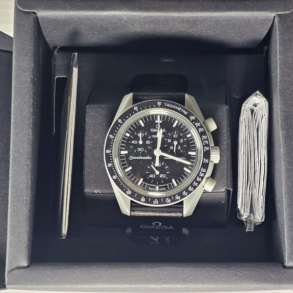 Omega X Swatch Speedmaster Bioceramic Moons WatchMission To Moon Custom ...