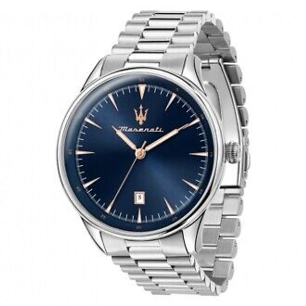 Orologio MASERATI uomo Tradizione data acciaio / blu R8853146002 ...