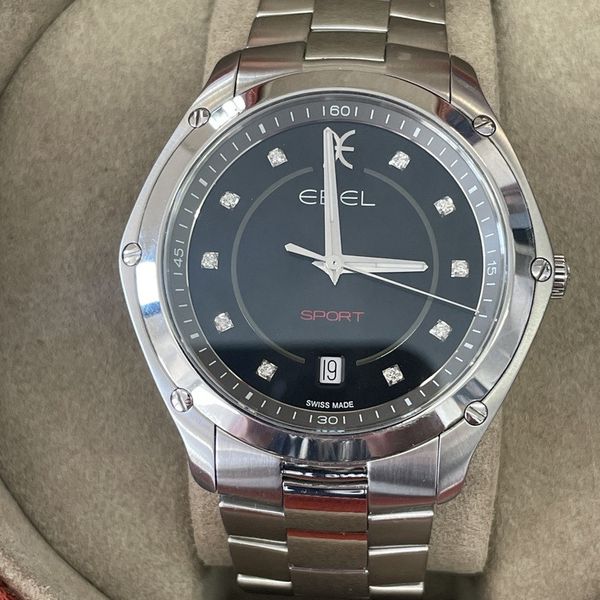EBEL Sport Men's Watch 40mm Diamond Markers W/ Box&Cards | WatchCharts ...