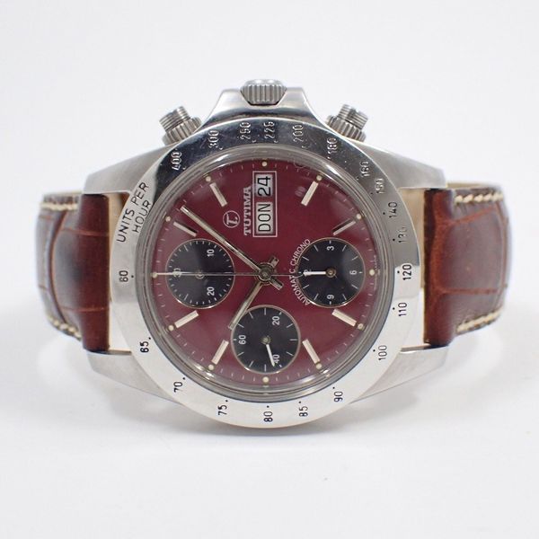 TUTIMA 793 Valjoux 7750 Chronograph Automatic Red Dial Men's Watch from ...