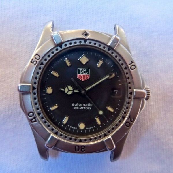 Swiss Tag Heuer 25 jewels automatic diver's watch 669.206F; ETA 2824-2 ...