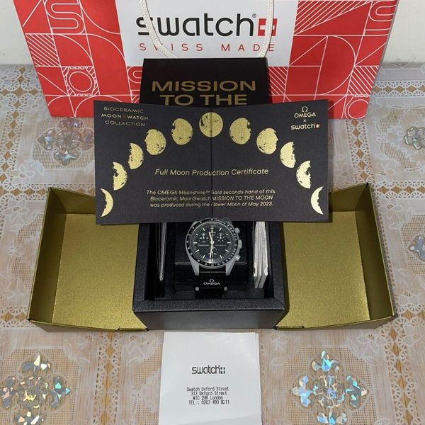 Swatch X Omega Mission To Moonshine Gold Floral Pattern With Receipt ...