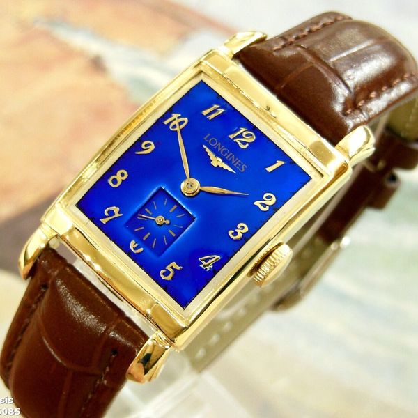 1950 Vintage LONGINES, FANCY CASE, Stunning BLUE Dial, Serviced ...