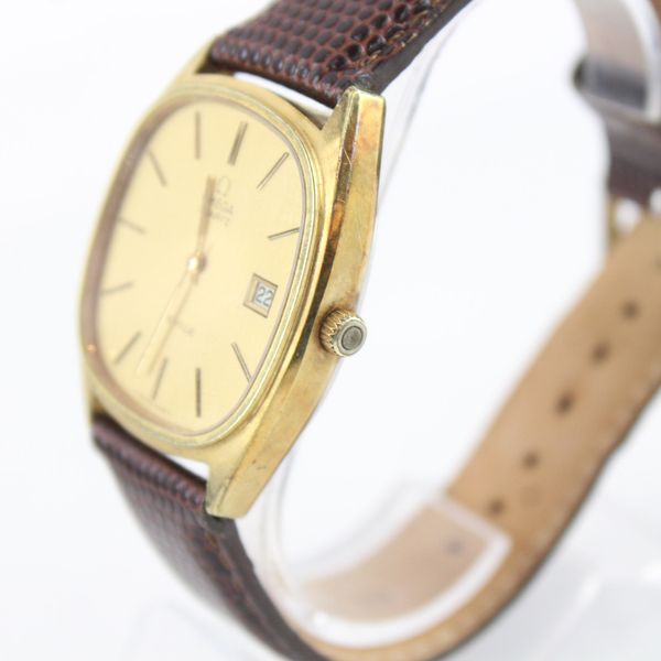 Mens Vintage Omega De Ville TV Dial Gold Tone Watch Quartz SPARES ...