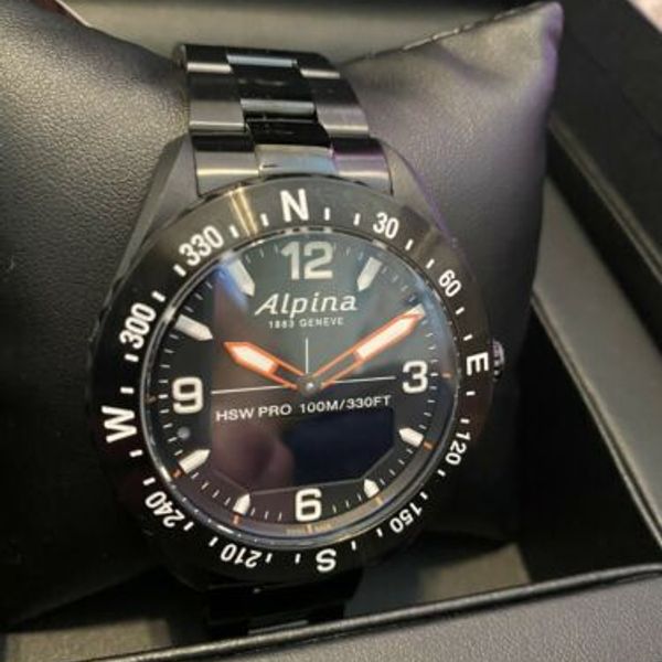 NEW Alpina Men's Smartwatch AlpinerX HSW Ana-Digi Black Bracelet AL ...