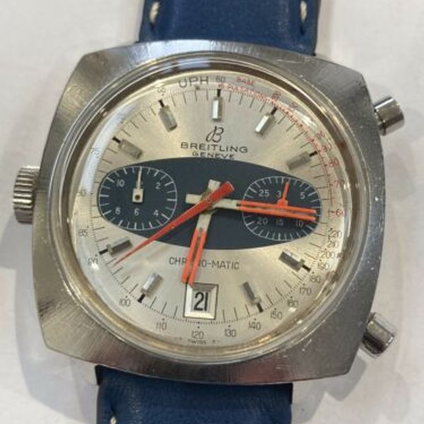RARE BREITLING CHRONOMATIC CHRONOGRAPH 2111 BLUE SURFBOARD DIAL ...