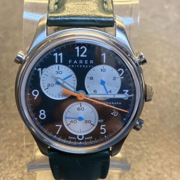 FARER Stainless Steel ELVINGTON Split-Second FLYBACK Chronograph Quartz ...