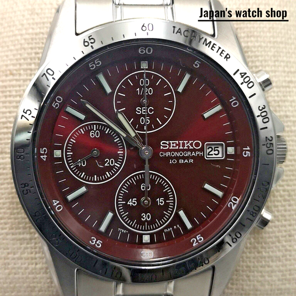SEIKO SEIKO SPIRIT SBTQ045 Chronograph Men's Watch 10 BAR Red New in ...